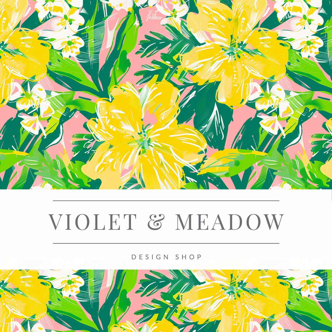 Preppy Acrylic Flowers, Seamless Pattern, Preppy Flowers,bright Florals ...