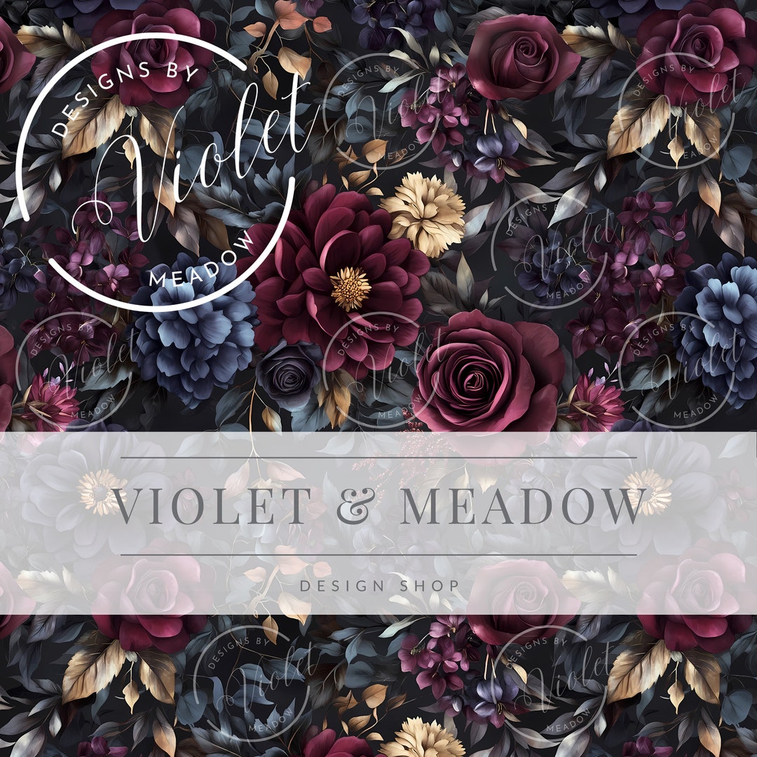 Burgundy Fall Autumn Flowers | Flower | Cute Seamless Repeat Pattern ...