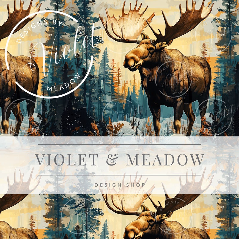 Seamless Moose Patterns - Etsy
