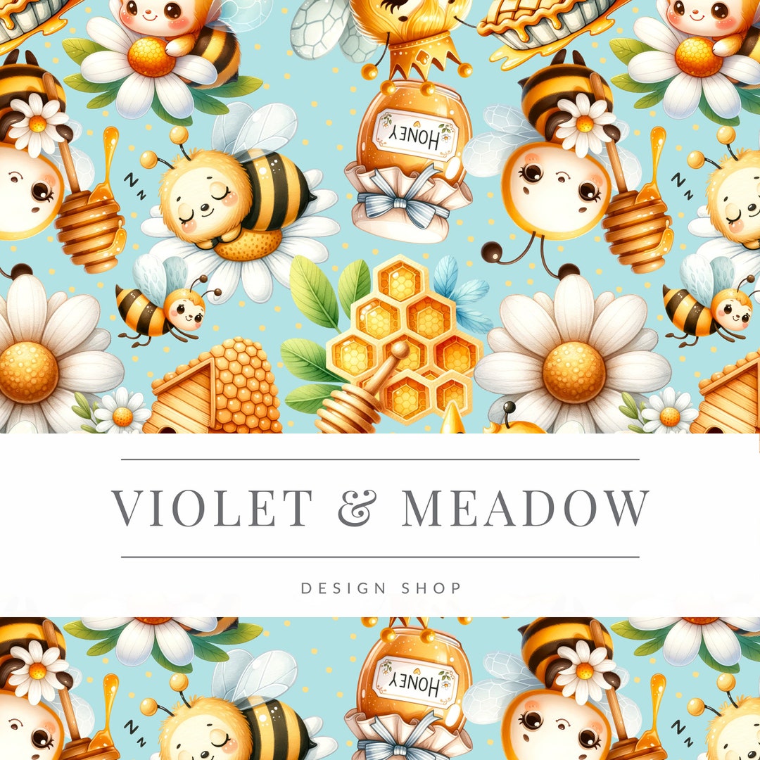 Cute Spring Honey Bees | Seamless Pattern | Instant Download ...