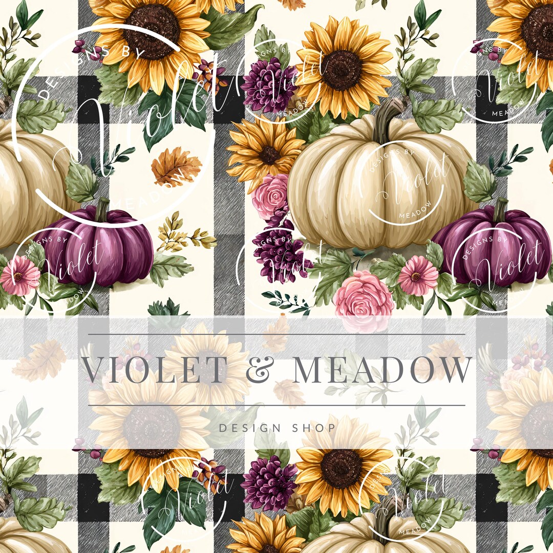 Fall Pumpkin Patch | Seamless Pattern | Instant Download | Printable ...