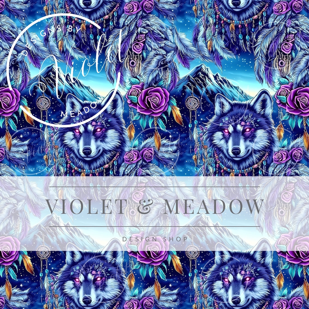 Neon Wolves | Floral | Cute Seamless Repeat Pattern | Backgrounds ...