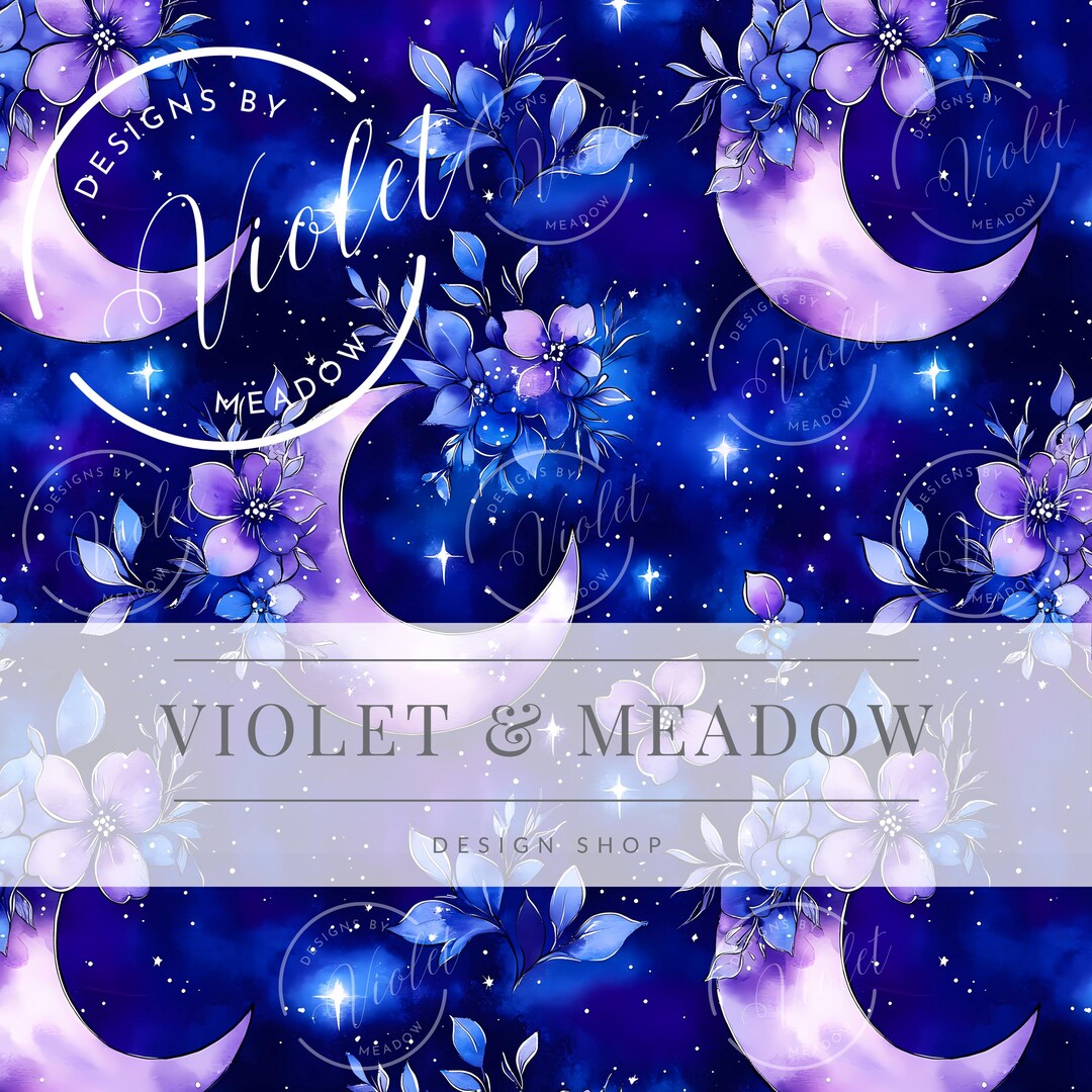 Moon Flowers| Luminous Flowers| Seamless Repeat Pattern| Backgrounds ...