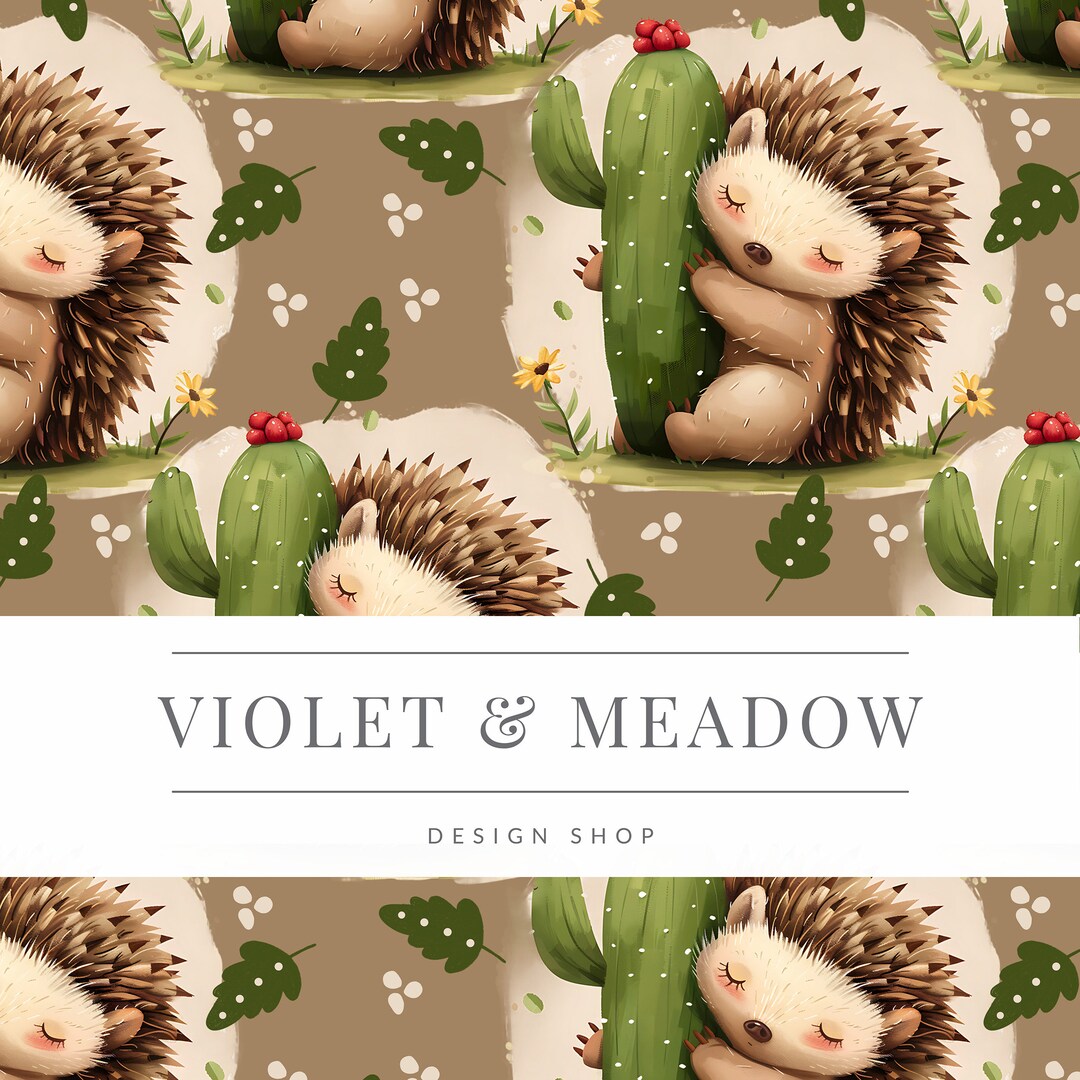 Hedgehog| Seamless Pattern | Instant Download | Printable Digital Paper ...
