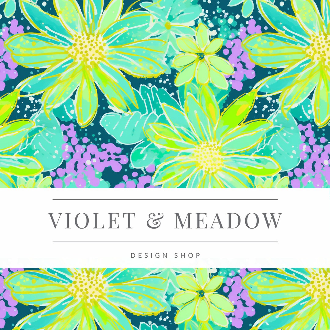 Electric Garden Seamless Pattern - Radiant Neon Green Floral Design for ...