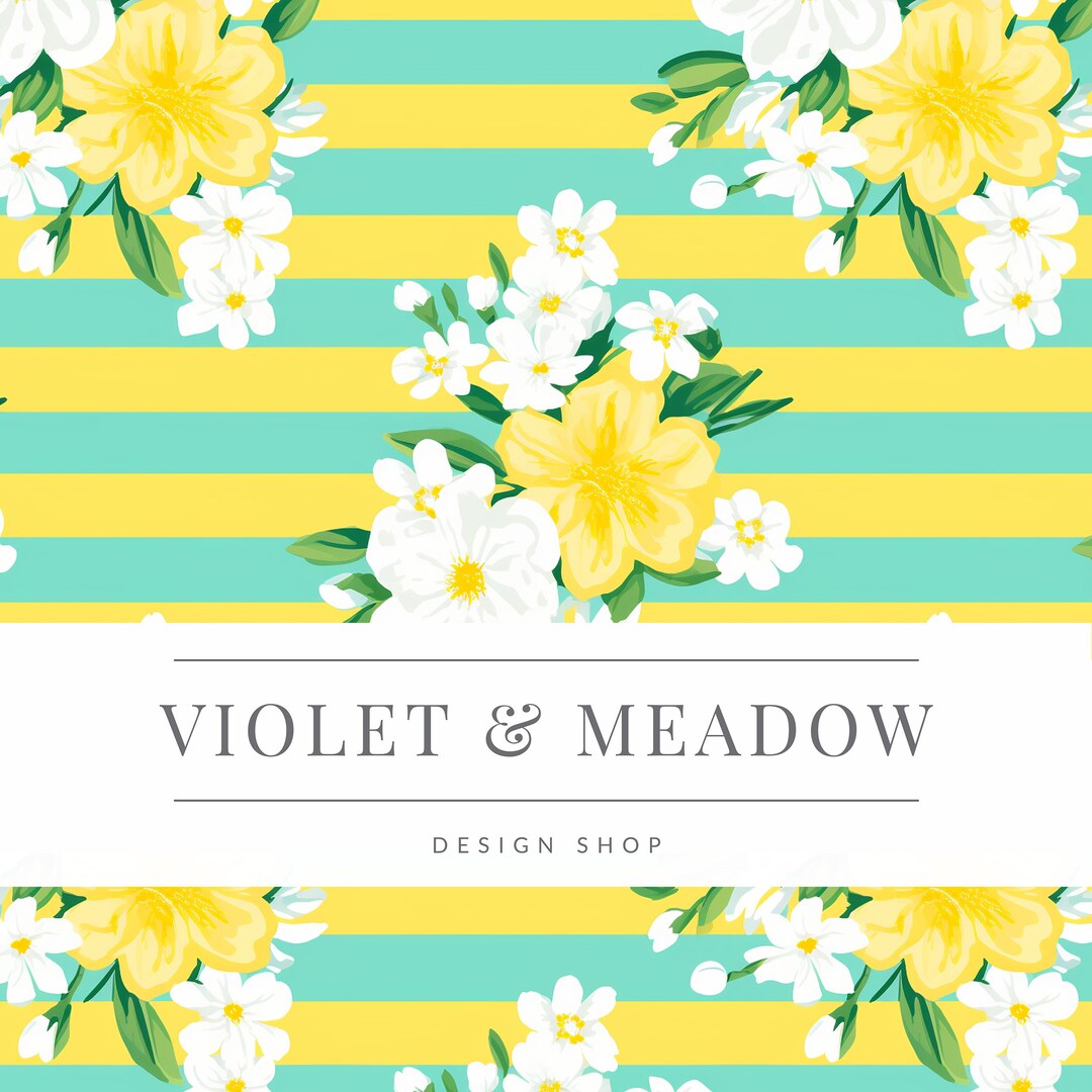 Sunny Preppy Stripes and Blossoms - Cheerful Yellow and Green Seamless ...