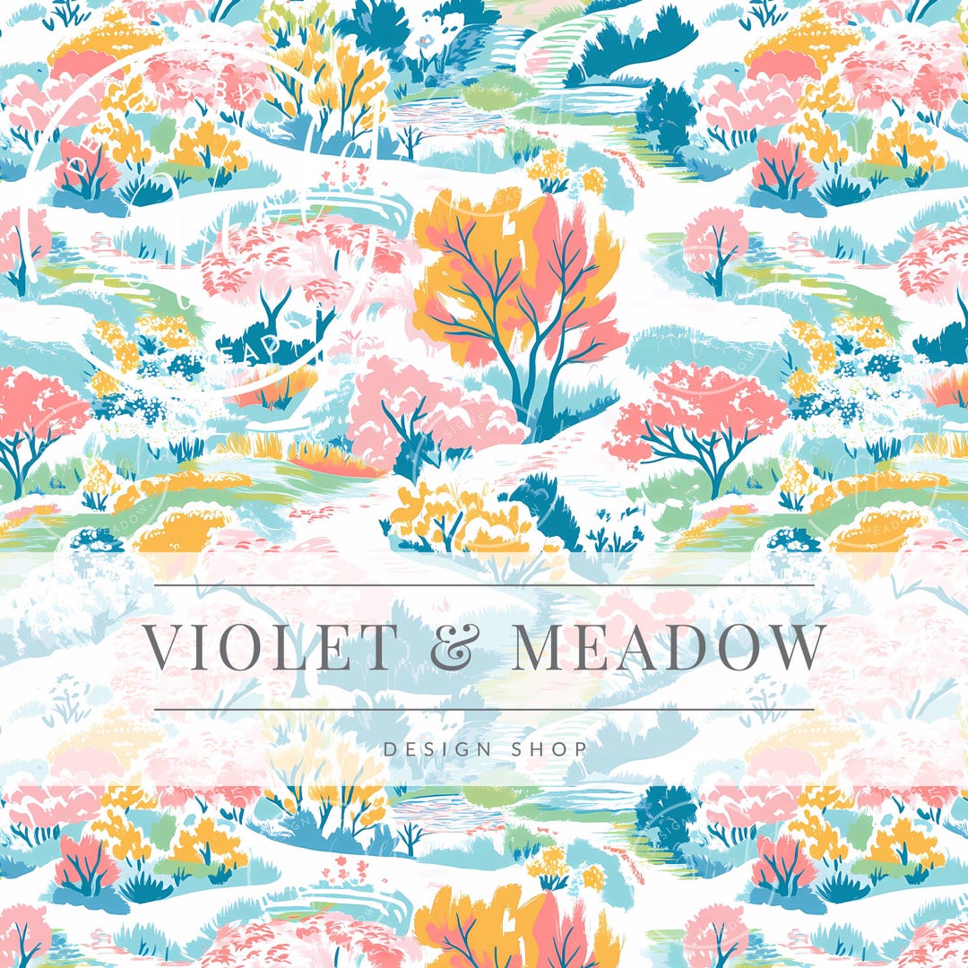 Preppy Landscape Pattern | Digital Print | Sublimation | Mystical Moth ...