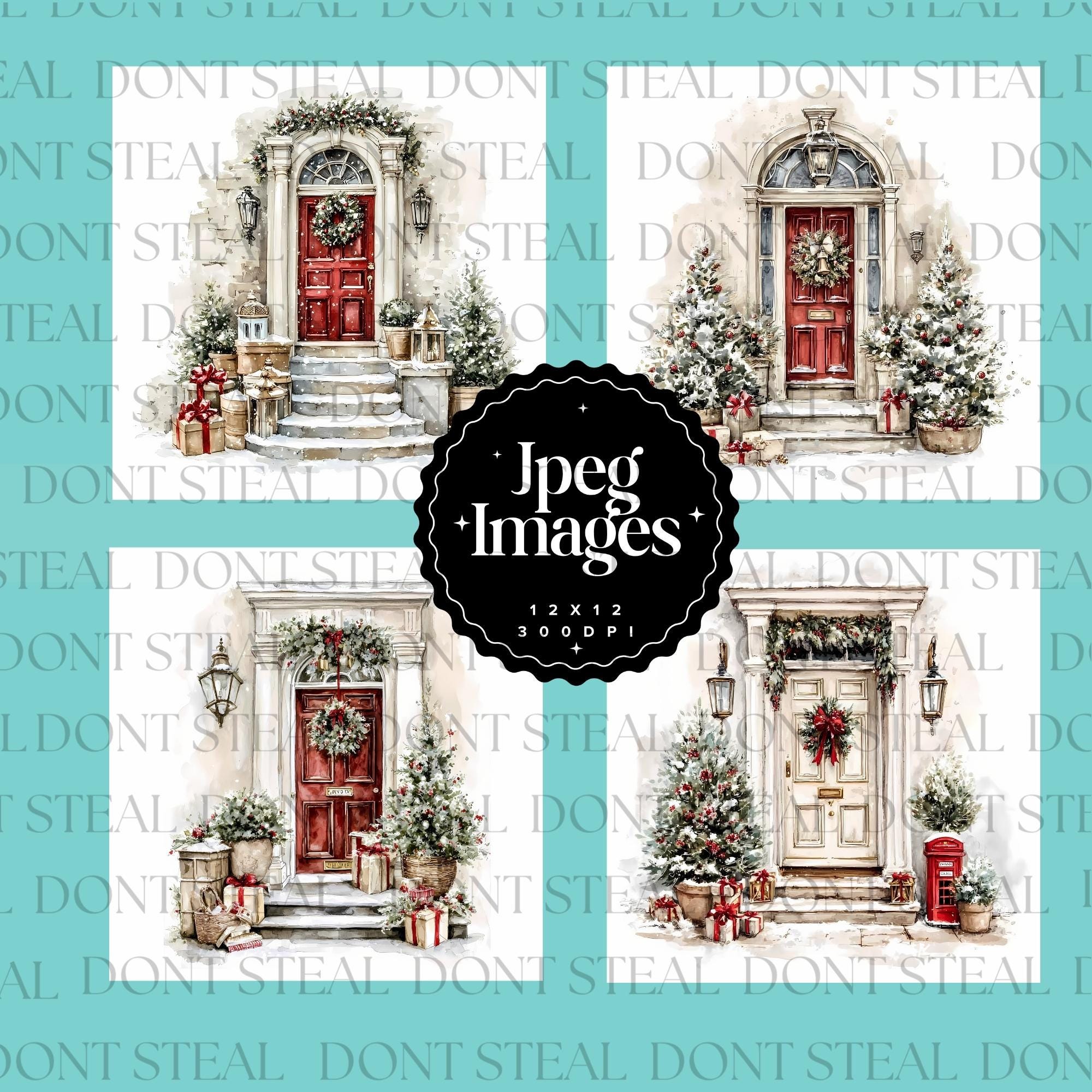 Soft Neutral Christmas Clipart Bundle: Watercolor Rustic Christmas ...