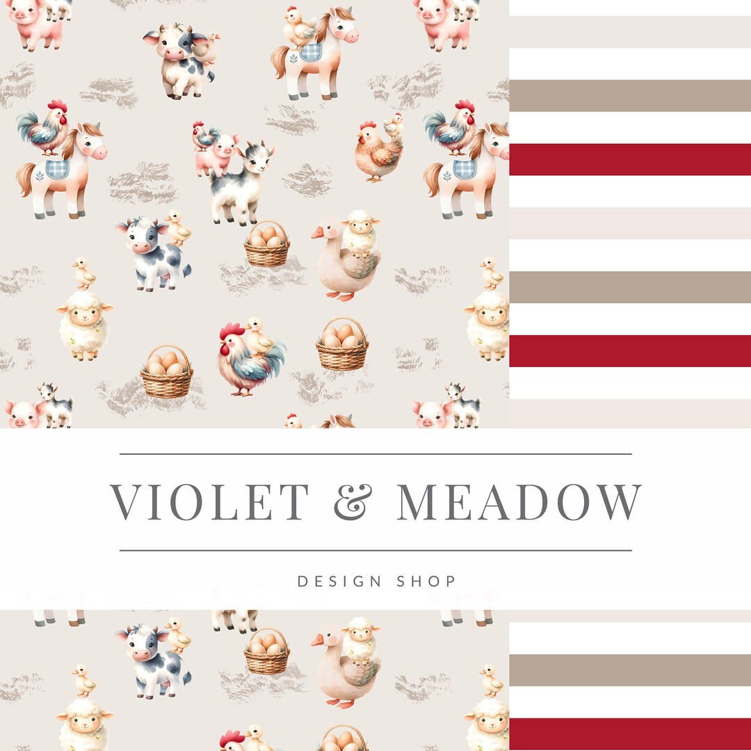 Seamless Fabric Pattern, Printable Download, Farming , Farmer, Animals ...