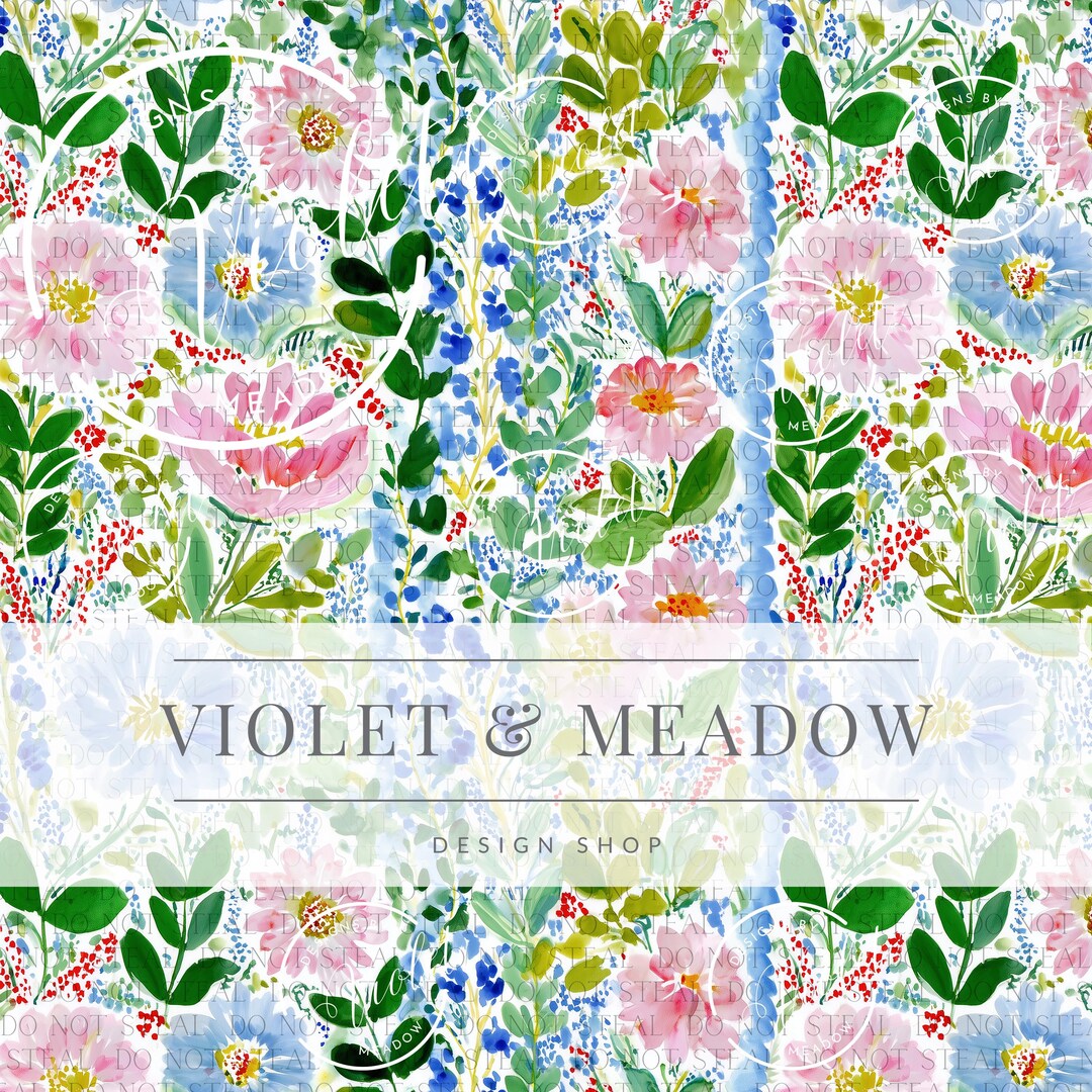 Seamless Watercolor Wildflower Pattern – Soft Painted Garden Florals ...