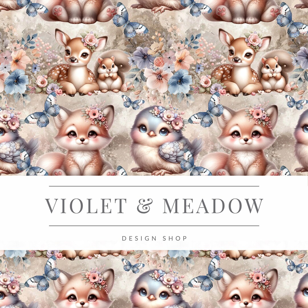 Pastel Woodland Animals | Background | Repeating Pattern | Instant ...