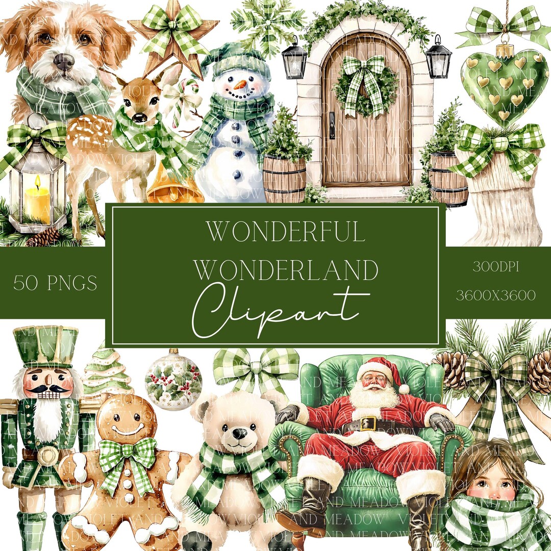 Soft Neutral Christmas Clipart Bundle: Watercolor Rustic Christmas ...
