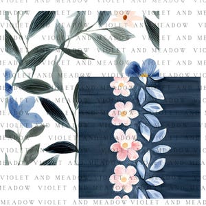 Seaside Garden Paper Pack | Floral Pattern | Spring Flowers Digital ...