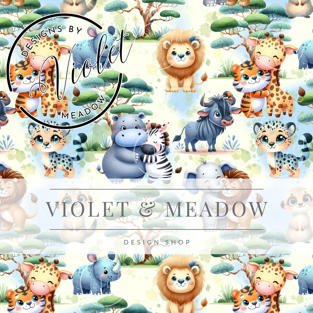 Safari | Jungle Animals | Cute Seamless Repeat Pattern | Backgrounds ...