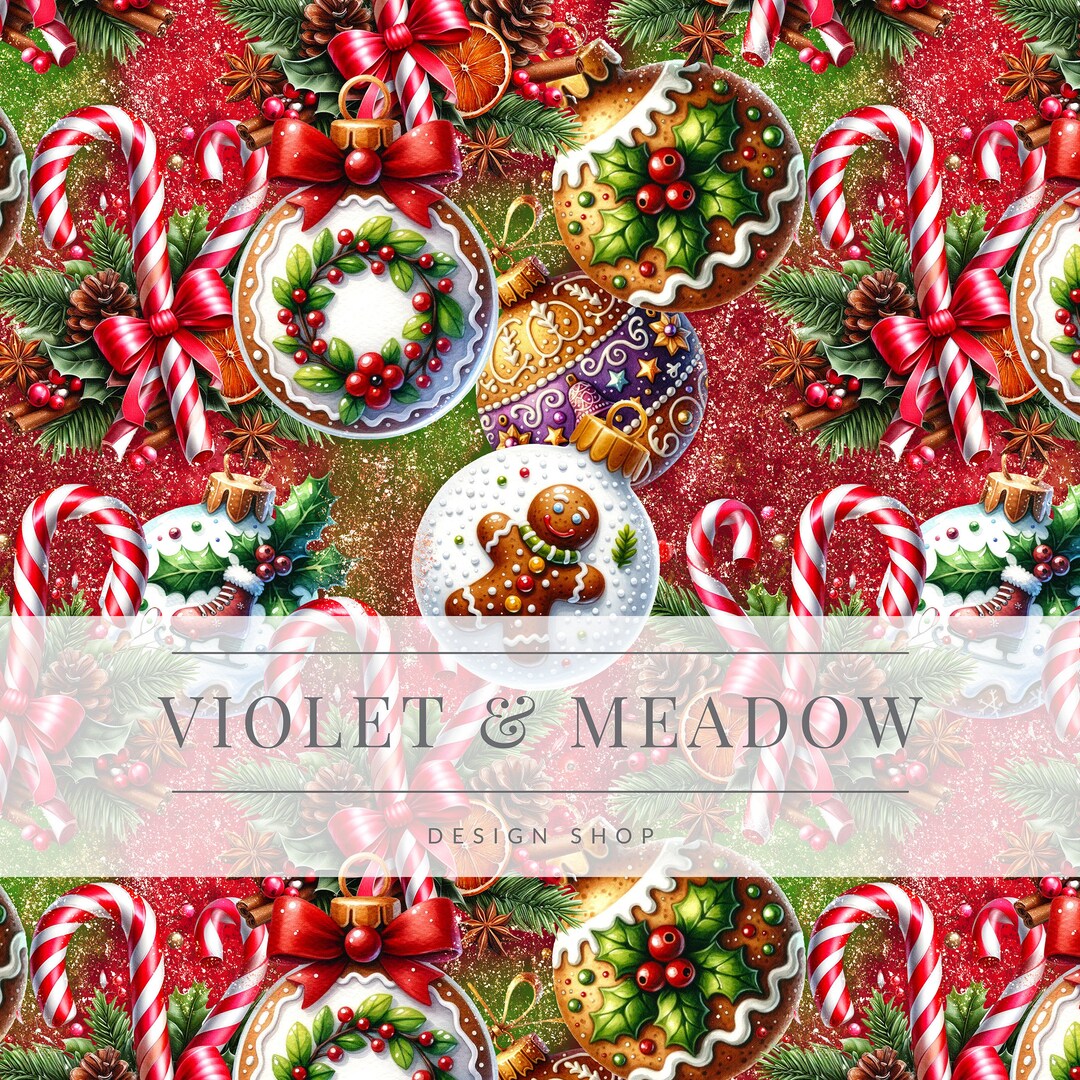 Red Vintage Bauble Pattern Printable Watercolor Clipart, High-quality ...