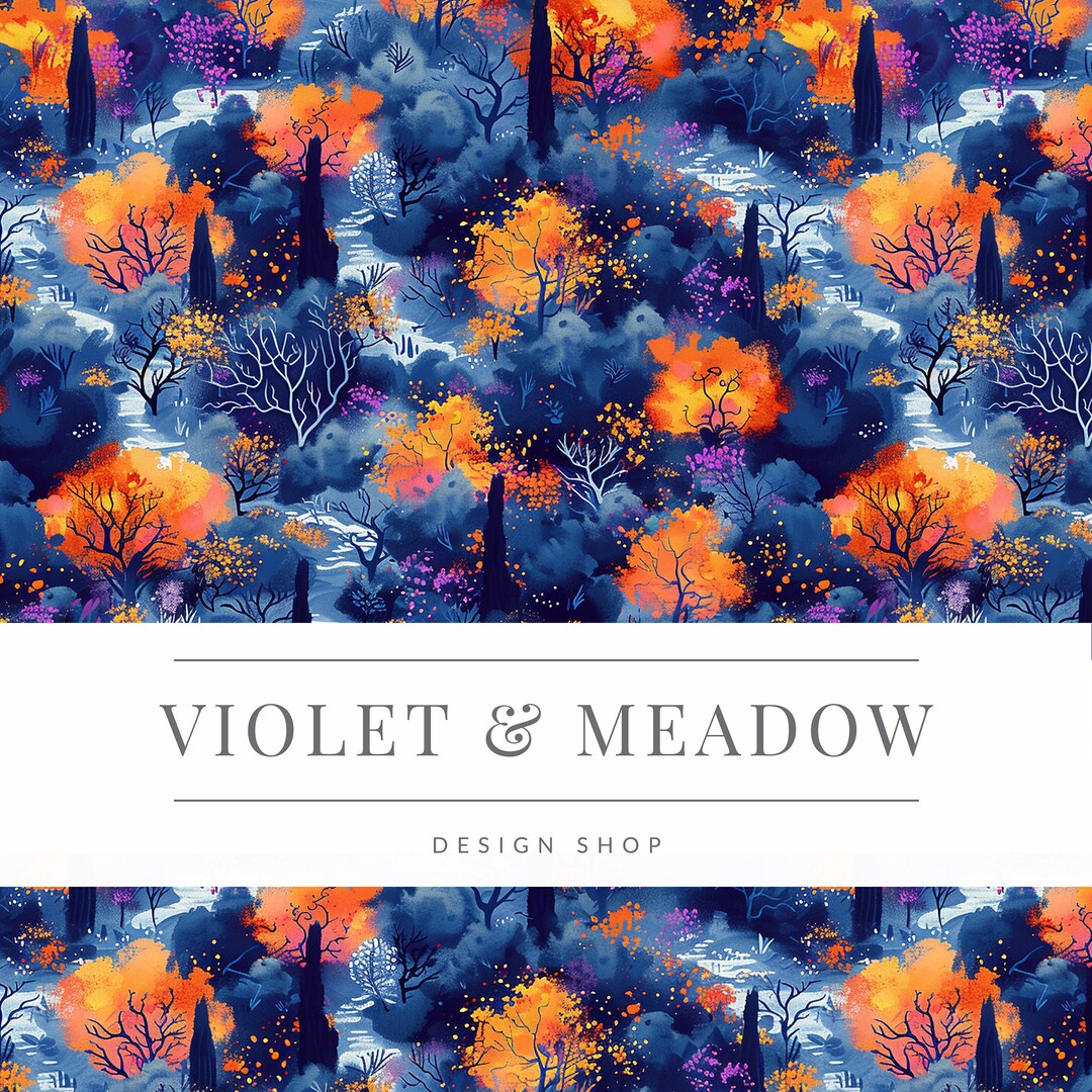 Magical Garden | Dusk Garden | Cute Seamless Repeat Pattern| Flowers ...