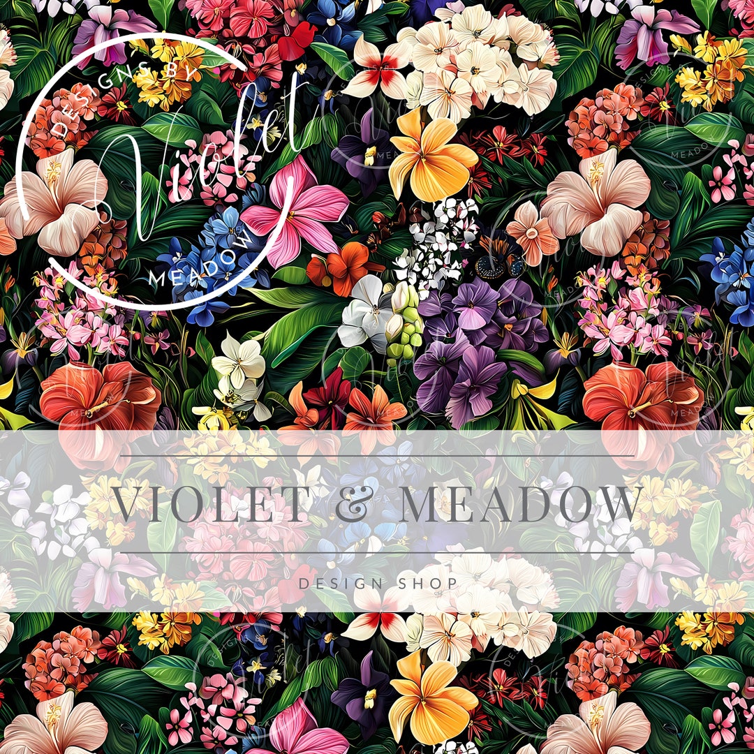 Floral Seamless File, Flower Seamless Pattern, Pearls Woodland Seamless ...