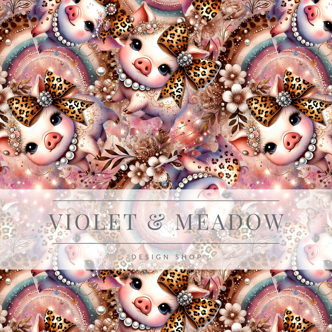 Seamless Boho Leopard Pig | Cute Seamless Repeat Pattern| Backgrounds ...