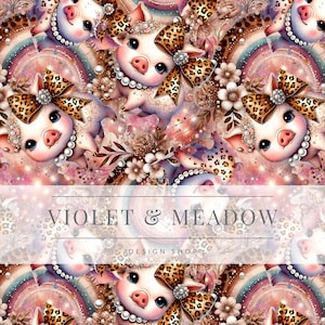 Seamless Boho Leopard Pig | Cute Seamless Repeat Pattern| Backgrounds ...