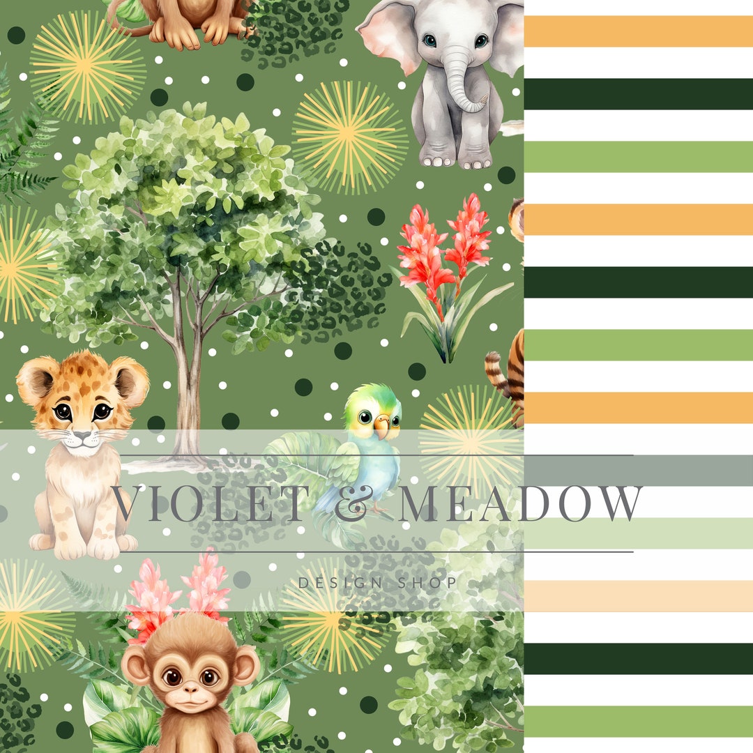 Safari | Jungle Animals | Cute Seamless Repeat Pattern| Backgrounds ...