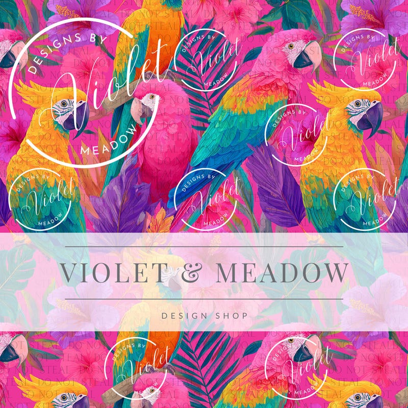 Parrots Seamless Patterns - Etsy