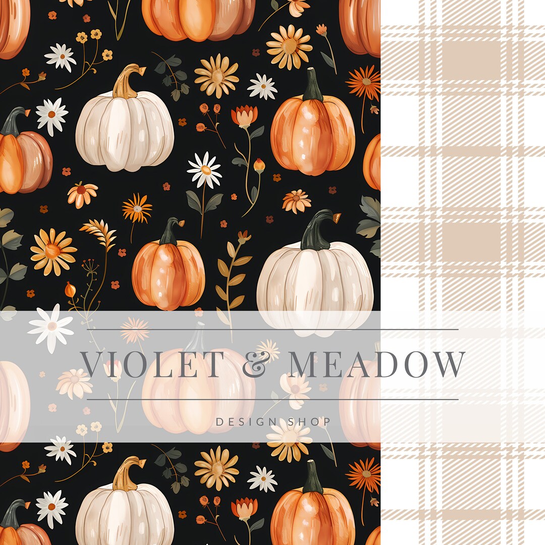 Fall Pumpkin Patch | Seamless Pattern | Instant Download | Printable ...