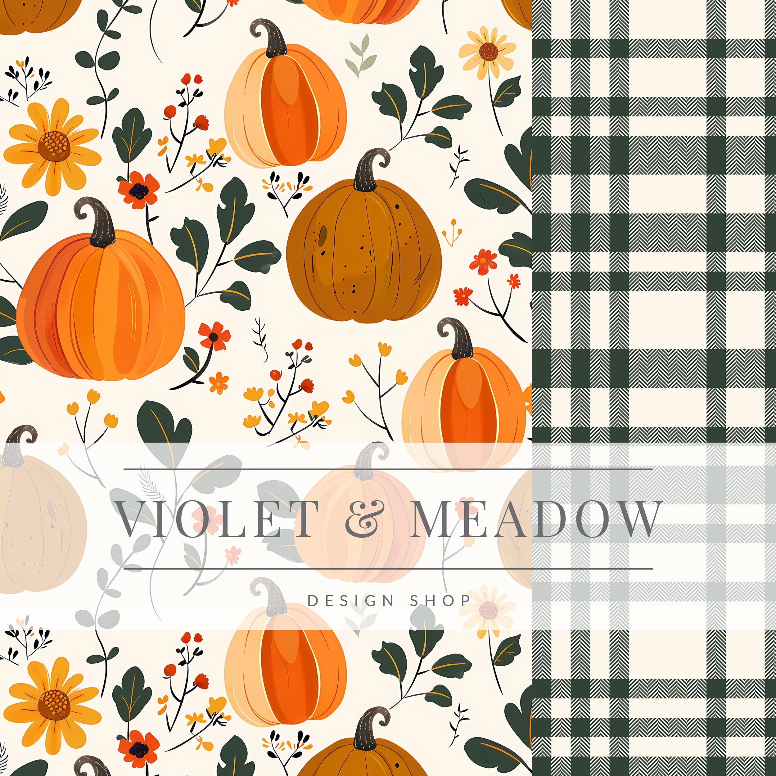 Fall Pumpkin Patch | Seamless Pattern | Instant Download | Printable ...