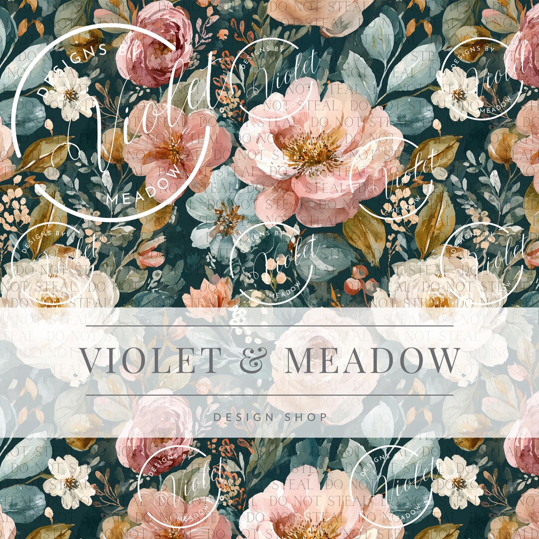 Pink Floral Seamless Pattern, Watercolor Botanical Digital Paper ...