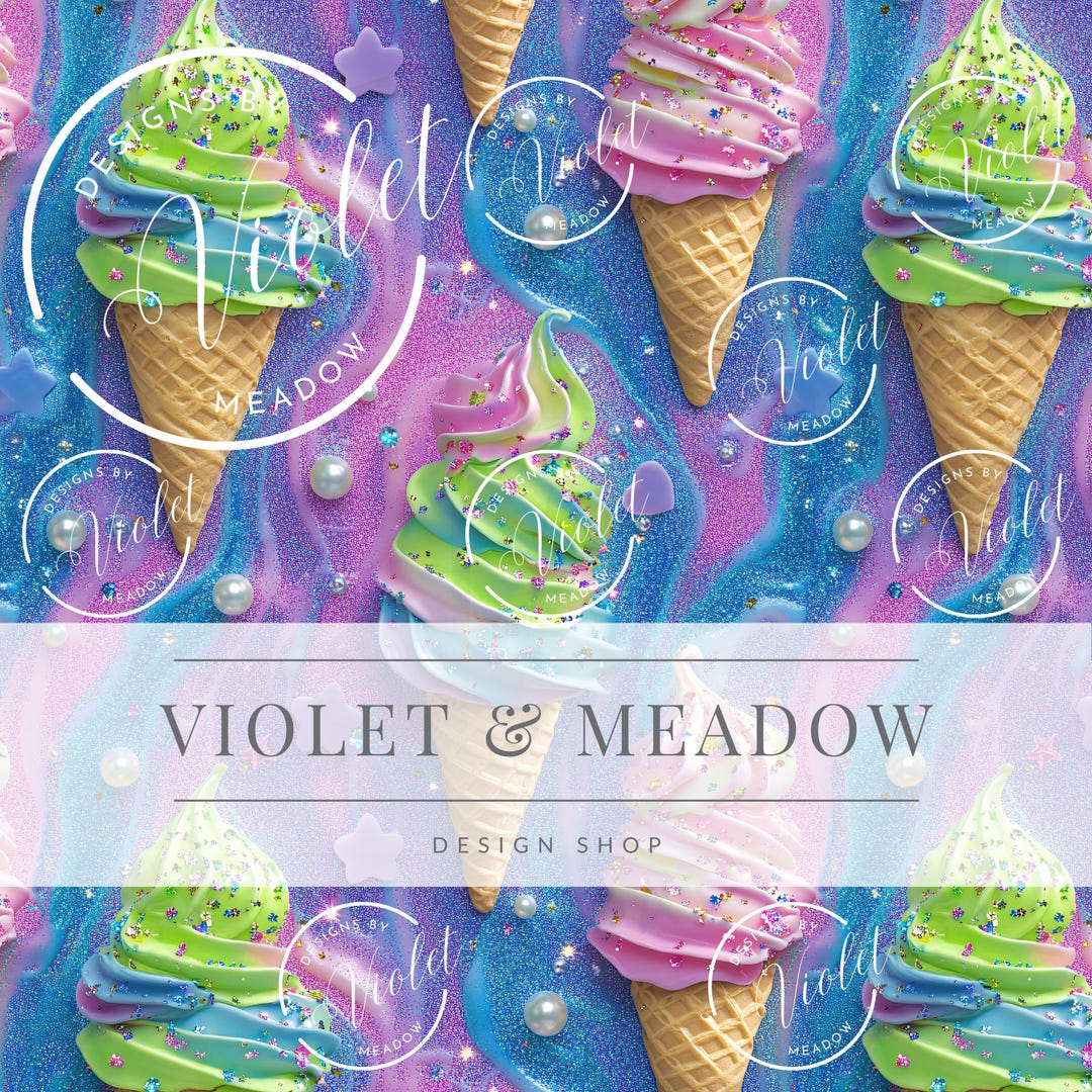 Seamless Glitter Ice Cream Pattern | Swirls | JPEG Digital Paper for ...