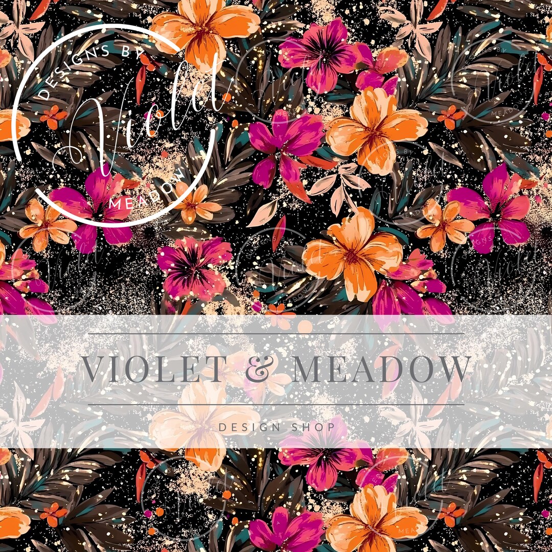 Bright Orange Ditsy Floral Background, Spring Floral Seamless Pattern ...
