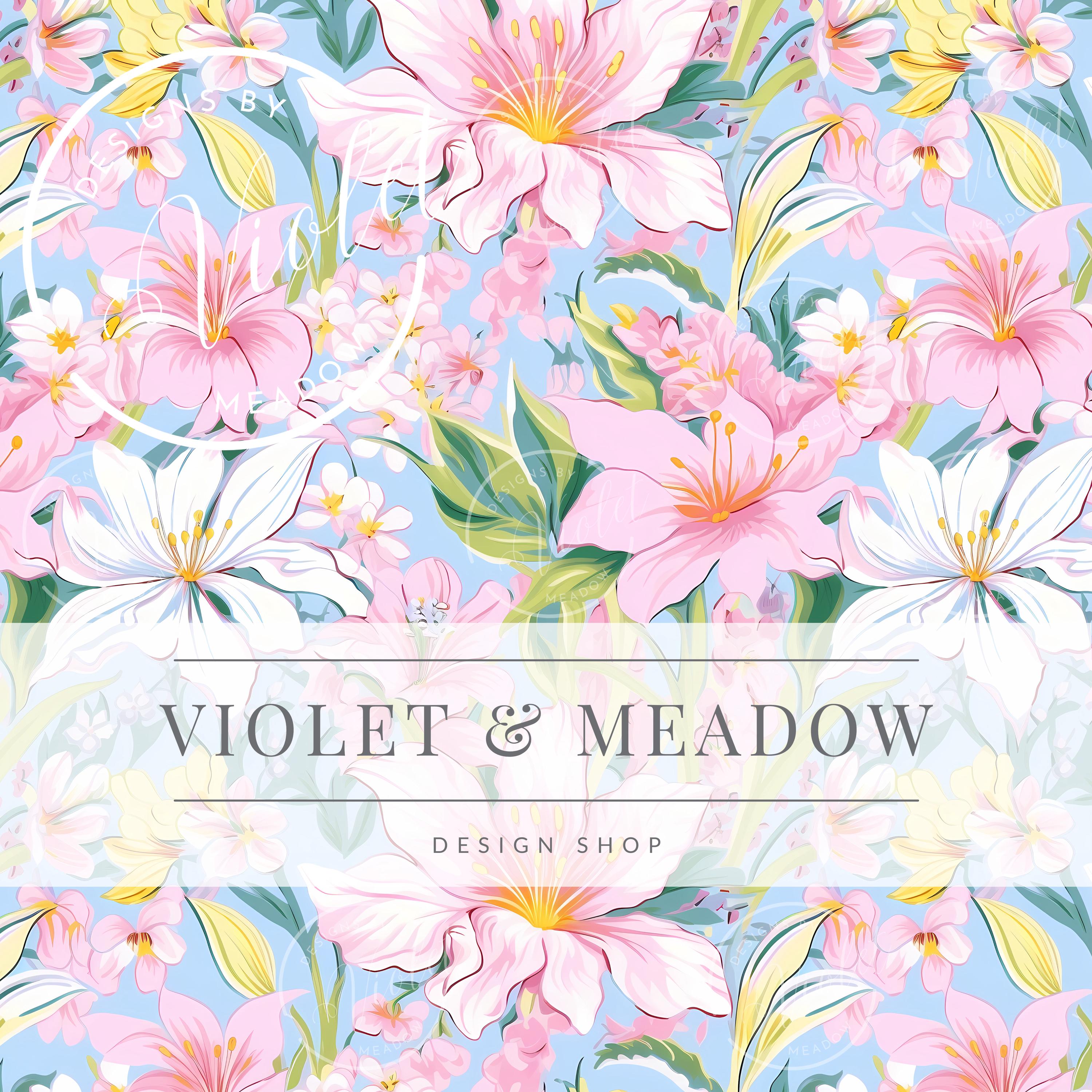 Preppy Watercolor Flowers Pattern | Preppy Flowers | Seamless Repeat ...
