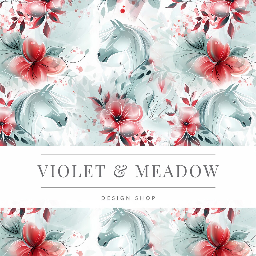 Boujee Western Coquette Horse and Flowers, Seamless Coquette, Cowgirl ...