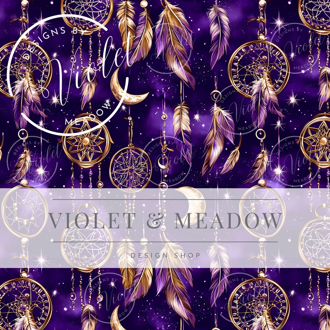 Moon and Dreamcatchers Pattern | Seamless Patterns | Digital Download ...