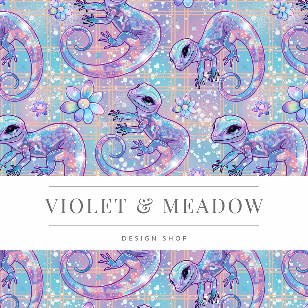 Iridescent Lizard Seamless Pattern | Sublimation | Cute Seamless Repeat ...