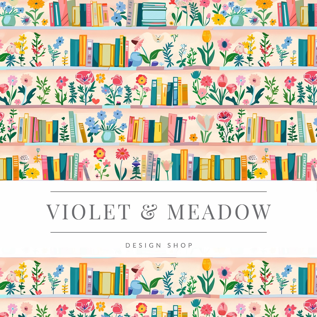 Seamless Bookcase, Seamless Book Pattern, Seamless Spring Reading ...