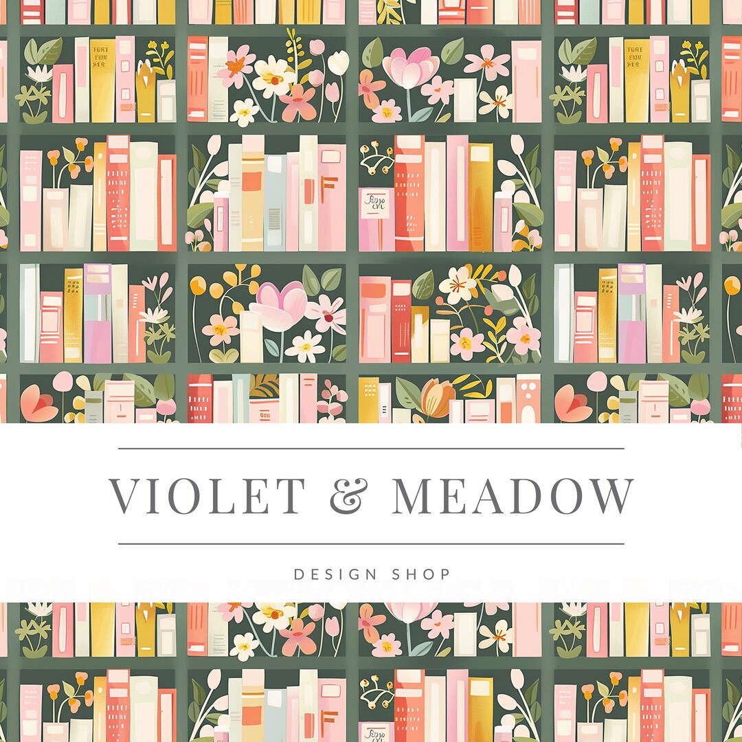 Bookshelf Seamless Booklovers Background Pattern Books Background ...