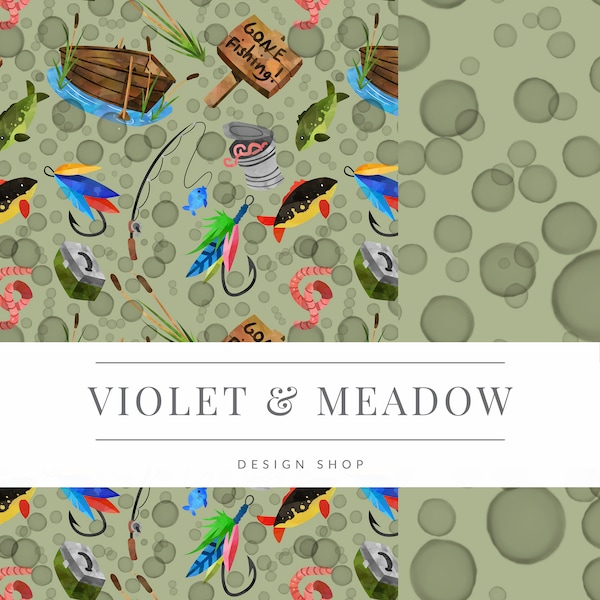 Bass Fishing Seamless Pattern - Etsy