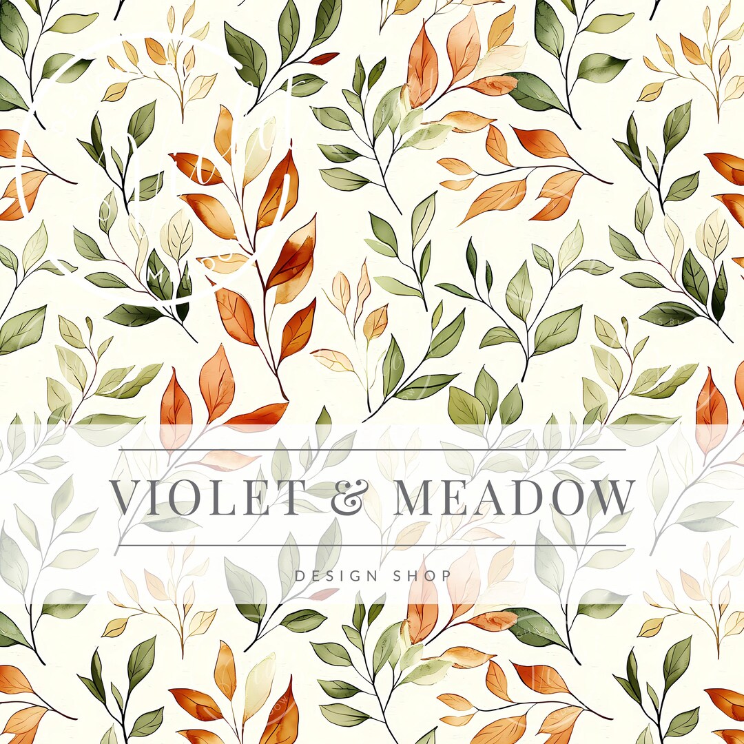 Autumn Watercolor Leaf Seamless Pattern | Fall Foliage Digital Paper ...
