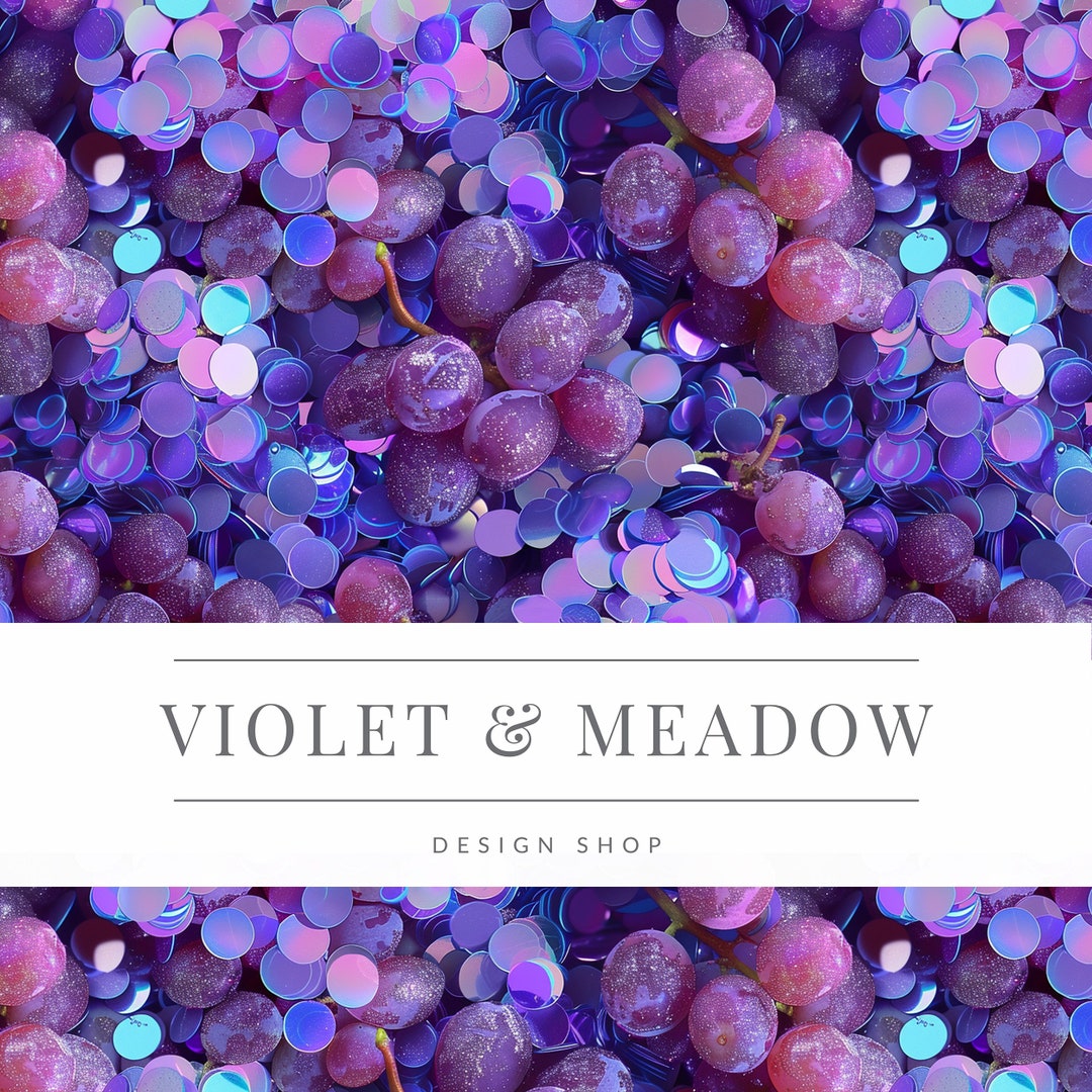 3D Seamless Purple Grapes Sequin Confetti Seamless Neon Glitter Ombre ...