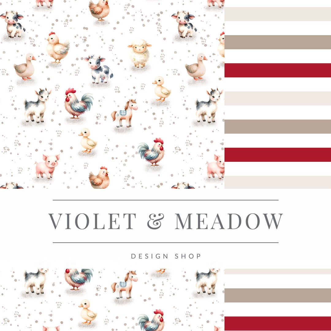 Seamless Fabric Pattern, Printable Download, Farming , Farmer, Animals ...