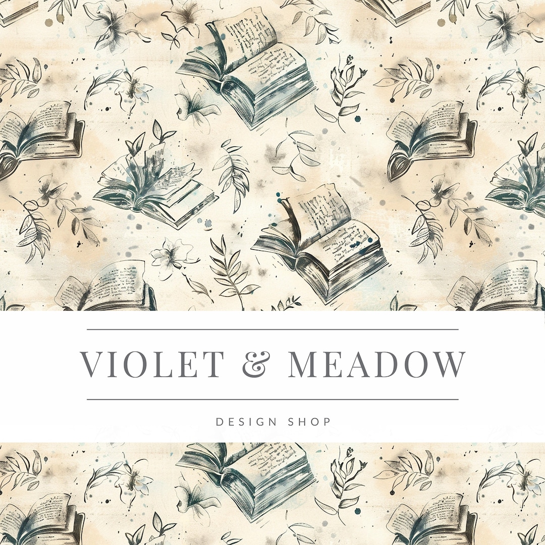 Vintage Seamless Bookcase, Seamless Book Pattern, Seamless Whimsical ...