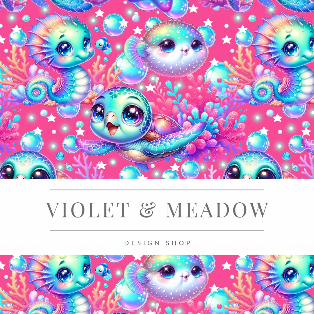 Seamless Turtles , Seamless Pastel Turtles , Seamless Glitter Sea ...