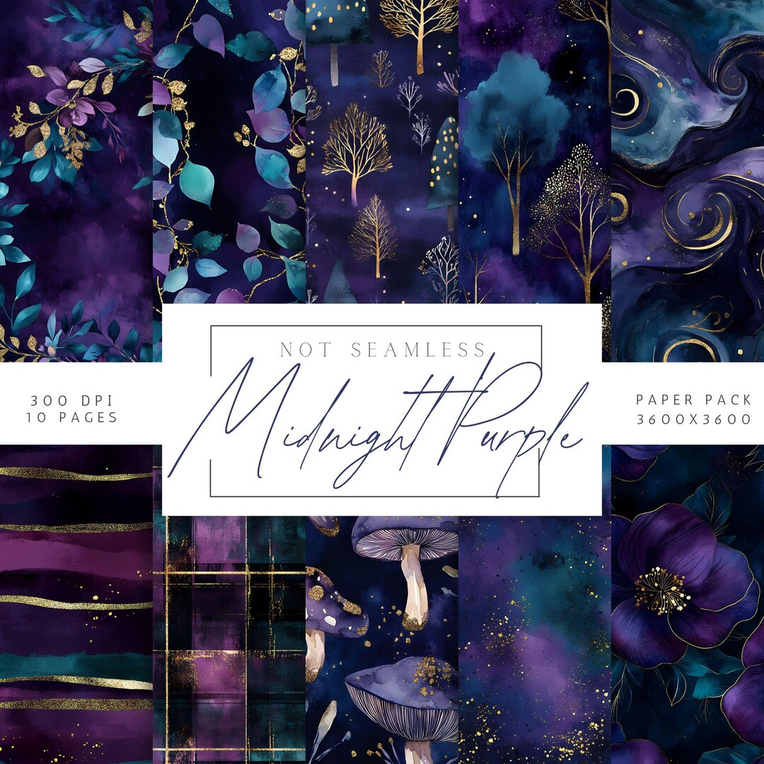 Purple Scrapbook Paper | Digital Junk Journal Paper | Printable Digital ...