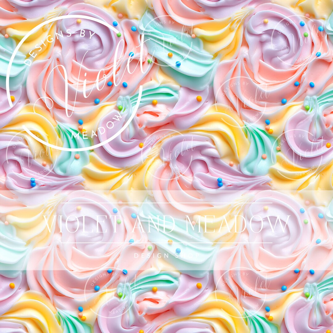 Pastel Cake Icing Seamless | Seamless Patterns | Fabric Printing ...