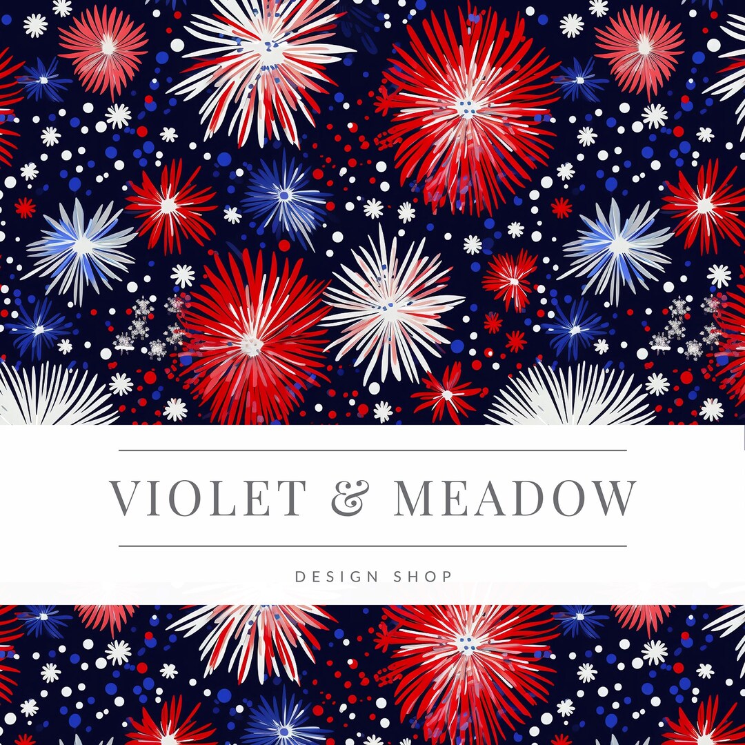 Seamless July Fireworks, Seamless 4th of July Seamless Sewing Pattern ...