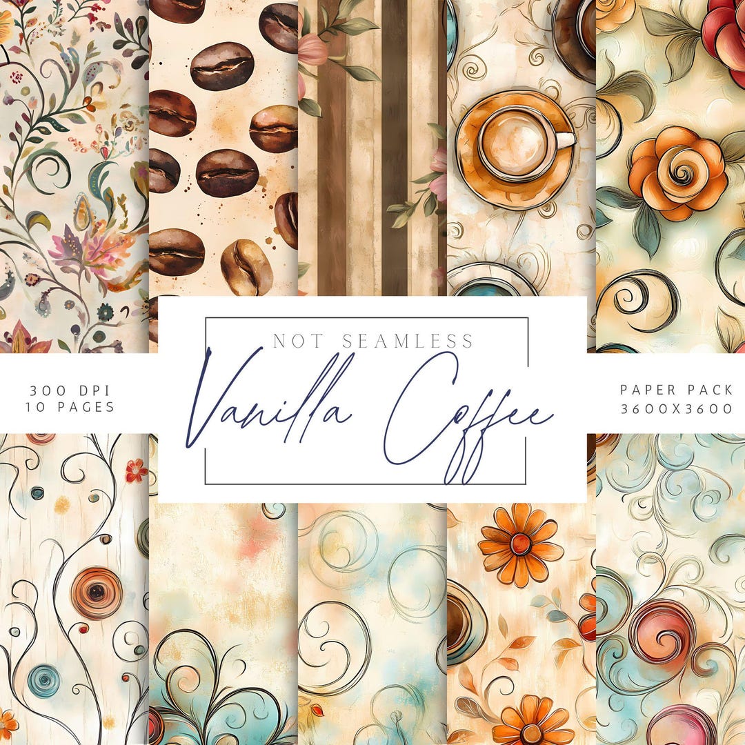 Coffee Paper | Digital Junk Journal Paper | Printable Digital Paper ...