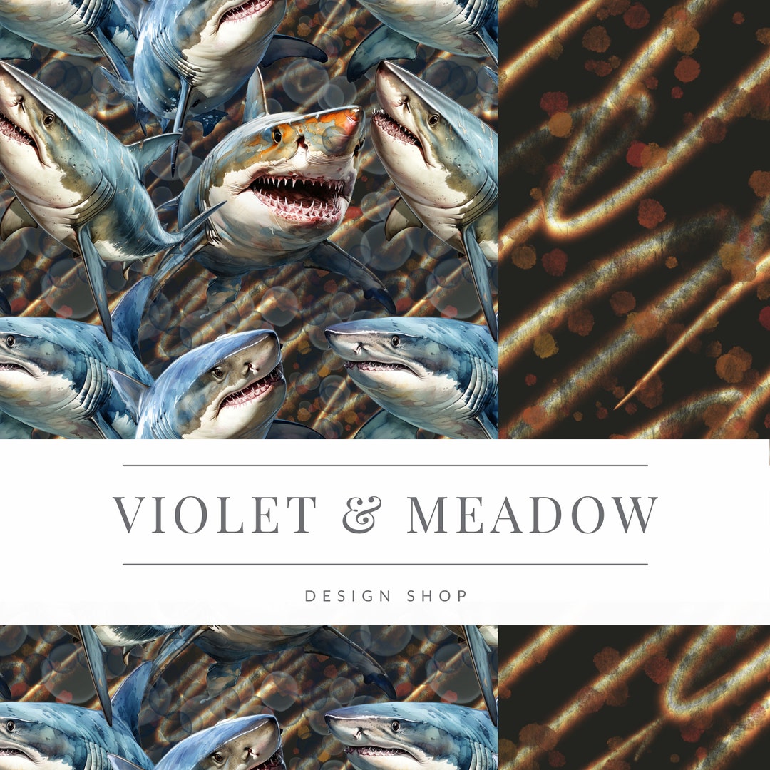 Seamless Fabric Pattern, Seamless Sharks, Seamless Ocean, Wild Animal ...
