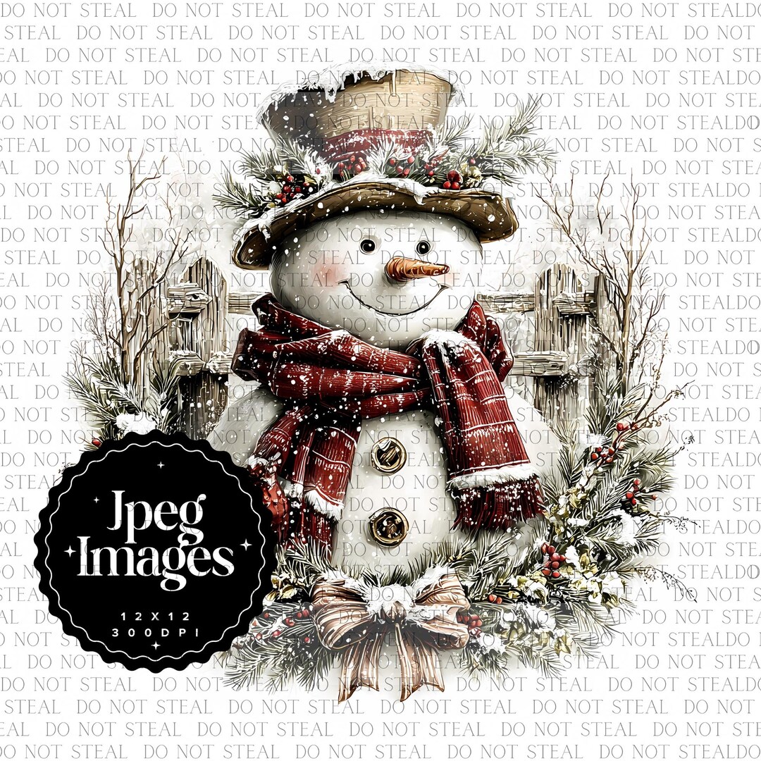 10 Snowmen Clipart, Christmas Card, Printable Watercolor, Christmas ...