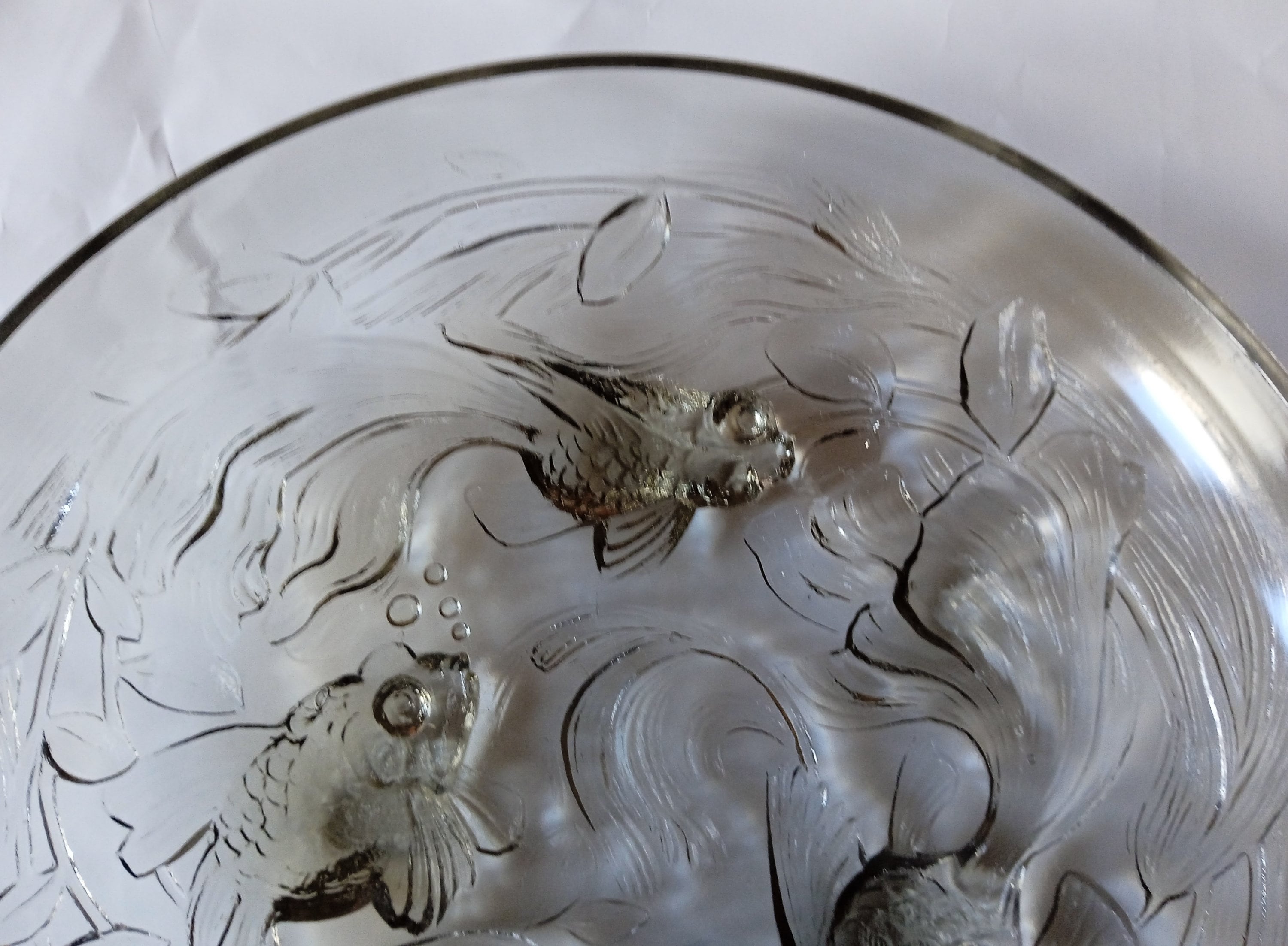 Cup Signed Verlys France Japanese Flying Fish Rare Smoke Color Diameter ...