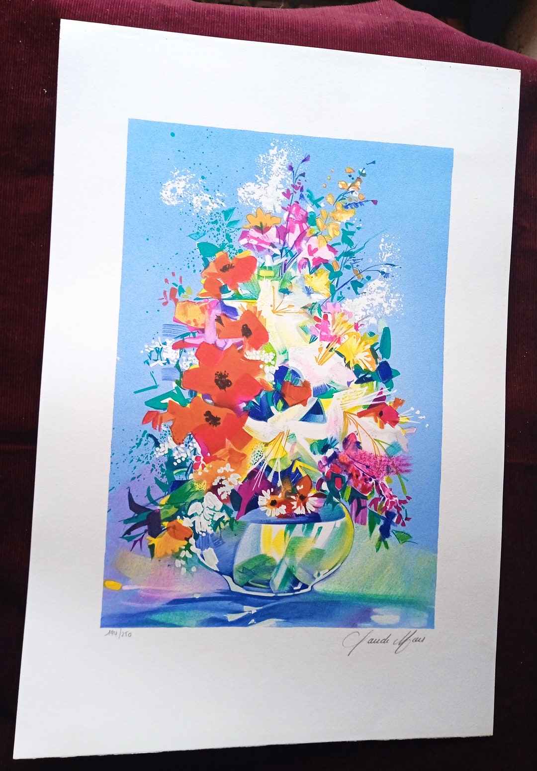 Claude Mars born in 1942, Bouquet of Flowers, Original Signed ...